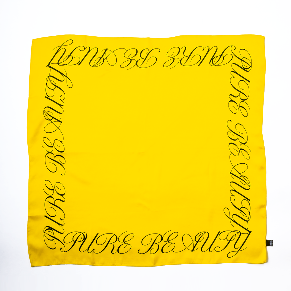 PB Yellow Script Scarf – Pure Beauty